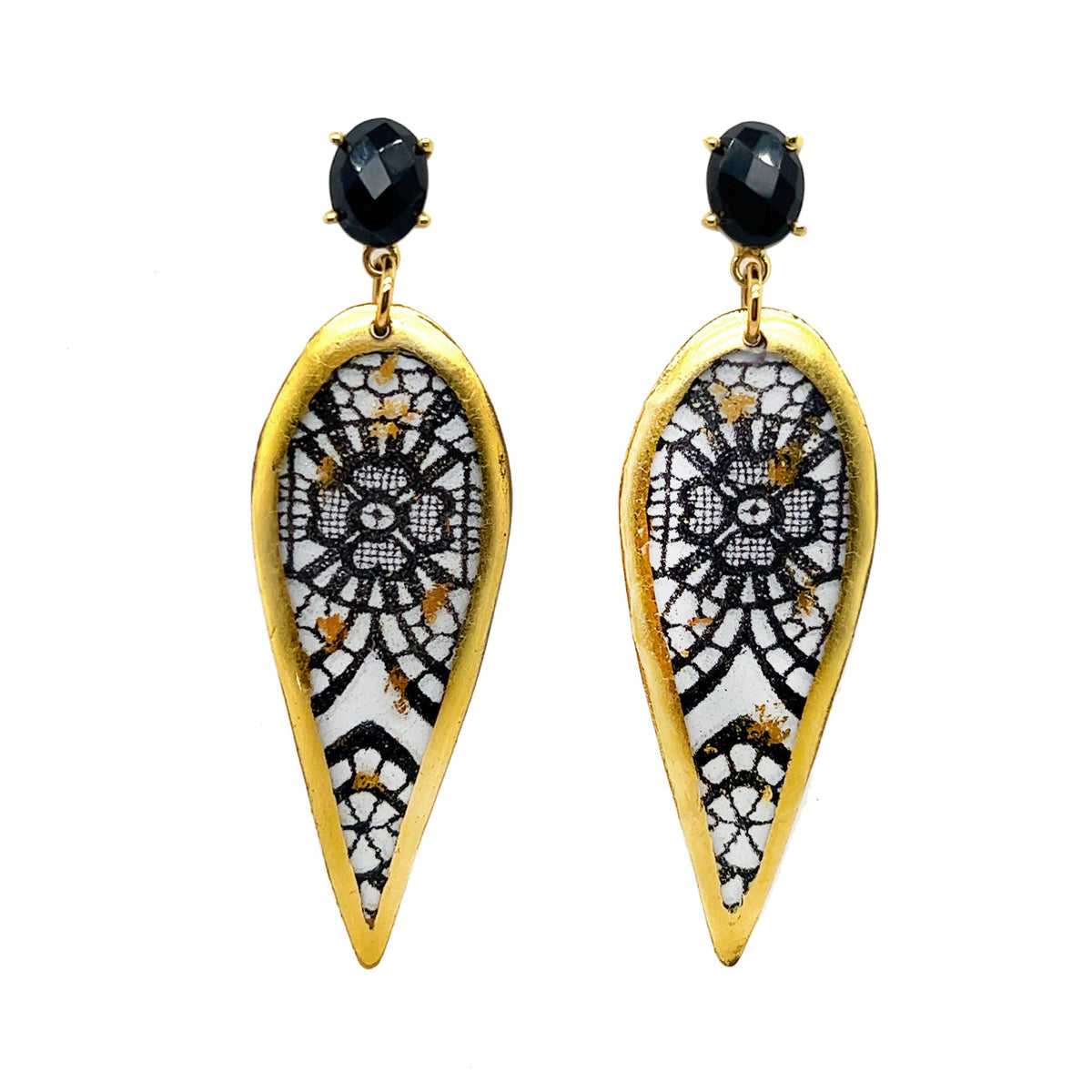 Black Lace Wing Earrings with Onyx – ÉVOCATEUR
